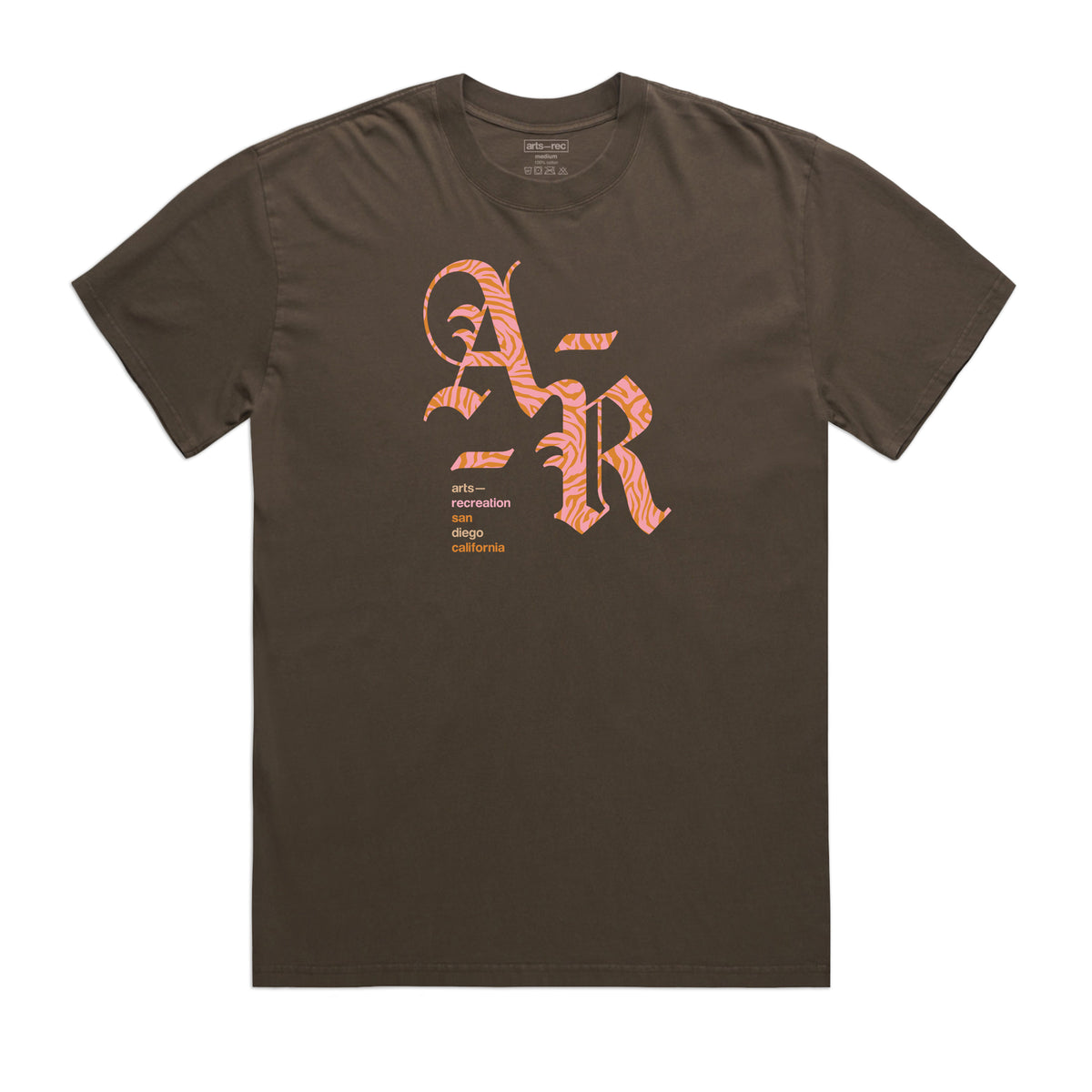 Arts-Rec Animal Print Tee : "OE AR" - Brown – arts - rec